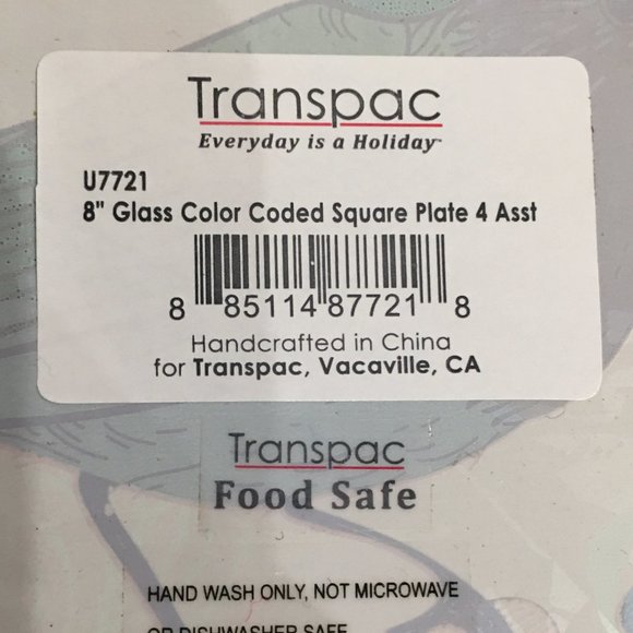 Transpac | Dining | Transpac Colorful Glass Plate Set Nwt | Poshmark